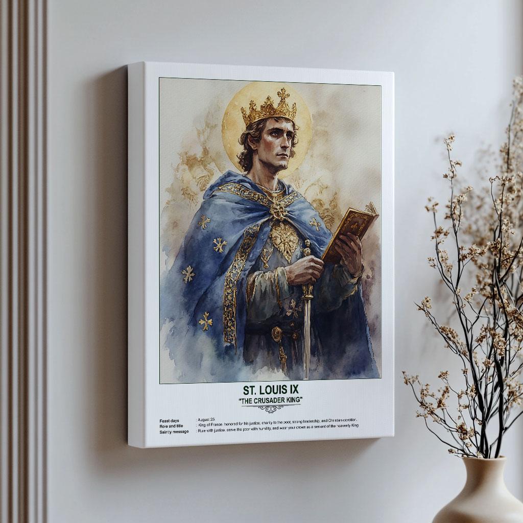 St. Louis IX, Sacred Art, Religious Wall Art for Families, Patron Saint ...