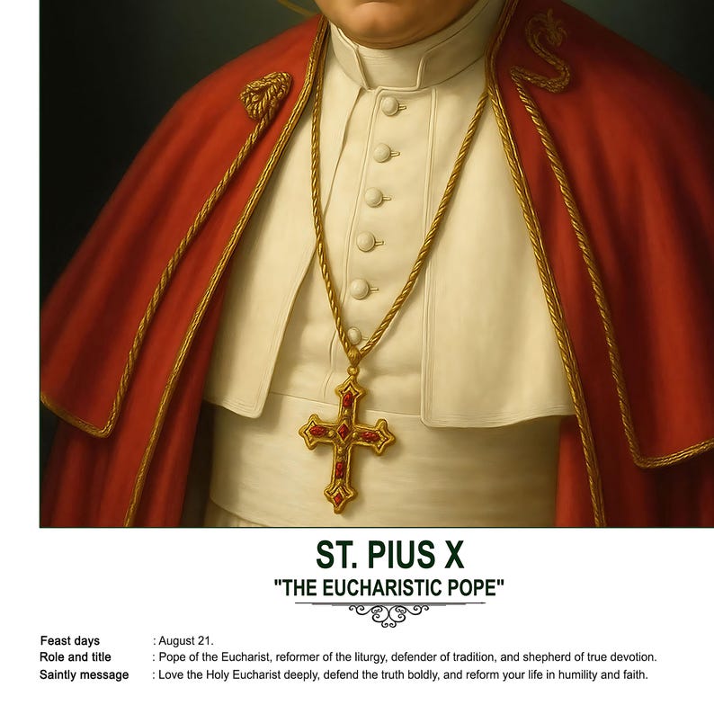 St. Pius X, Sacred Art, Religious Wall Art for Families, Patron Saint ...