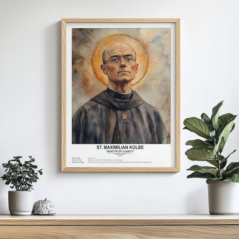St. Maximilian Kolbe, Sacred Art, Religious Wall Art for Families ...