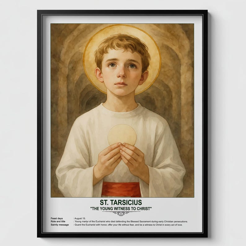 St. Tarsicius, Sacred Art, Religious Wall Art for Families, Patron ...