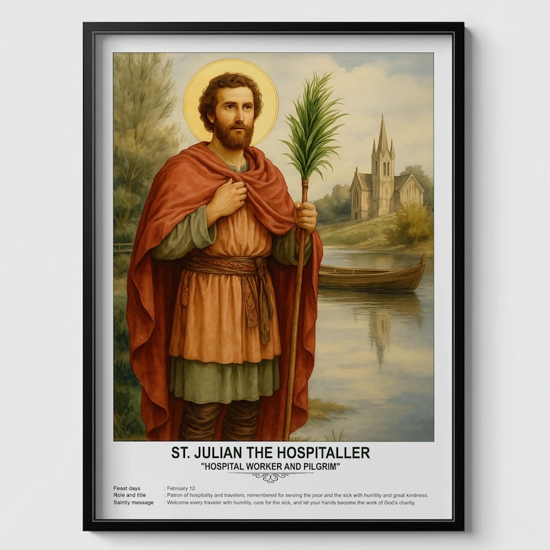St. Julian the Hospitaller, Sacred Art, Religious Wall Art for Families ...