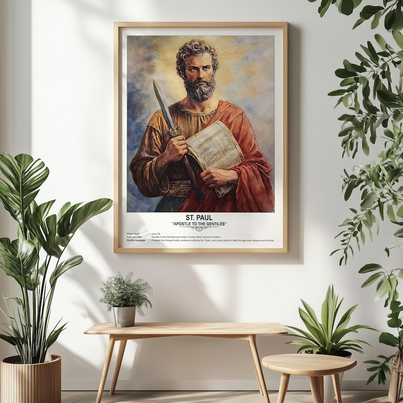 St. Paul, Sacred Art, Religious Wall Art for Families, Patron Saint ...