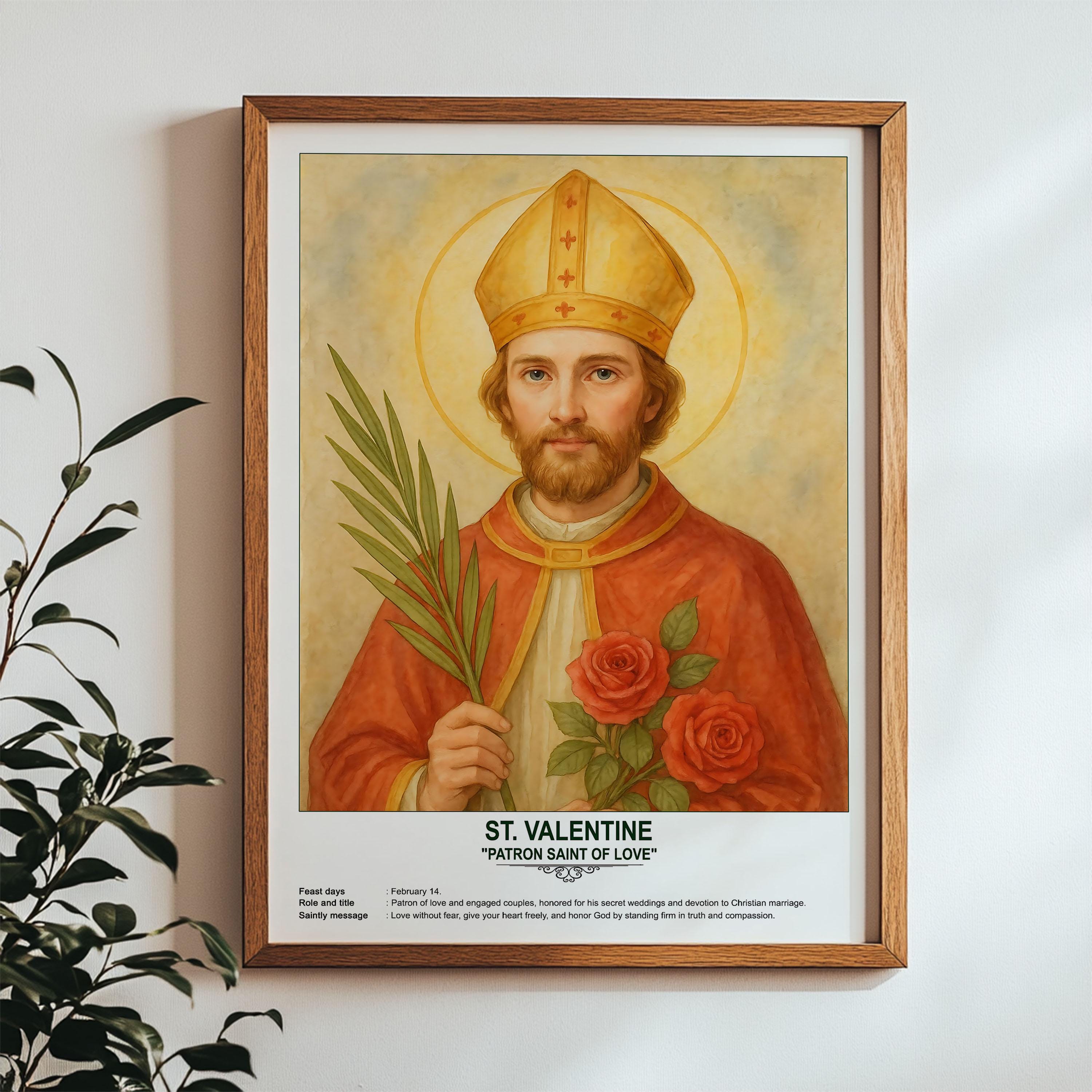 St. Valentine, Sacred Art, Religious Wall Art for Families, Patron ...