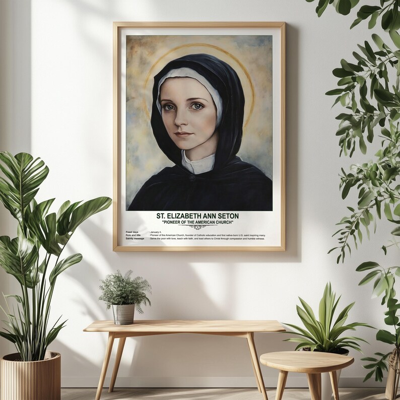 St. Elizabeth Ann Seton, Sacred Art, Religious Wall Art for Families ...