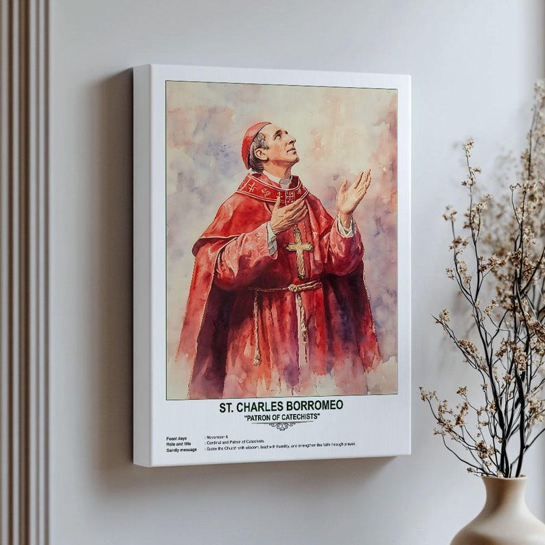 St. Charles Borromeo, Sacred Art, Religious Wall Art for Families ...