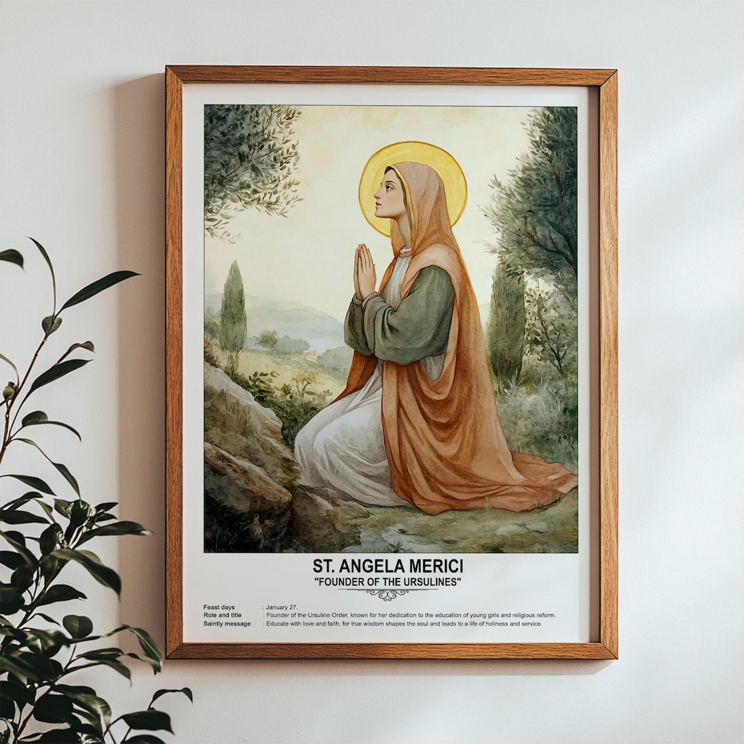 St. Angela Merici, Sacred Art, Religious Wall Art for Families, Patron ...