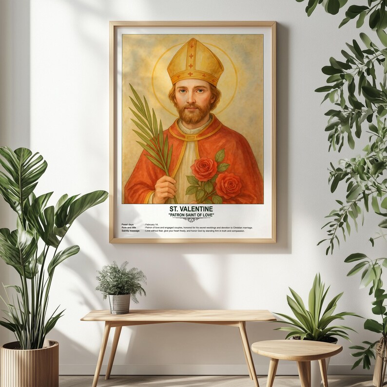 St. Valentine, Sacred Art, Religious Wall Art for Families, Patron ...