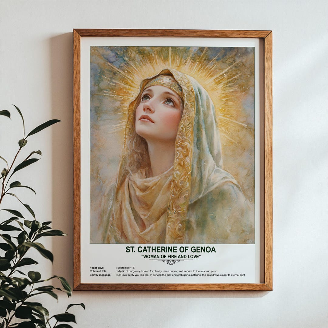 St. Catherine of Genoa, Sacred Art, Religious Wall Art for Families ...