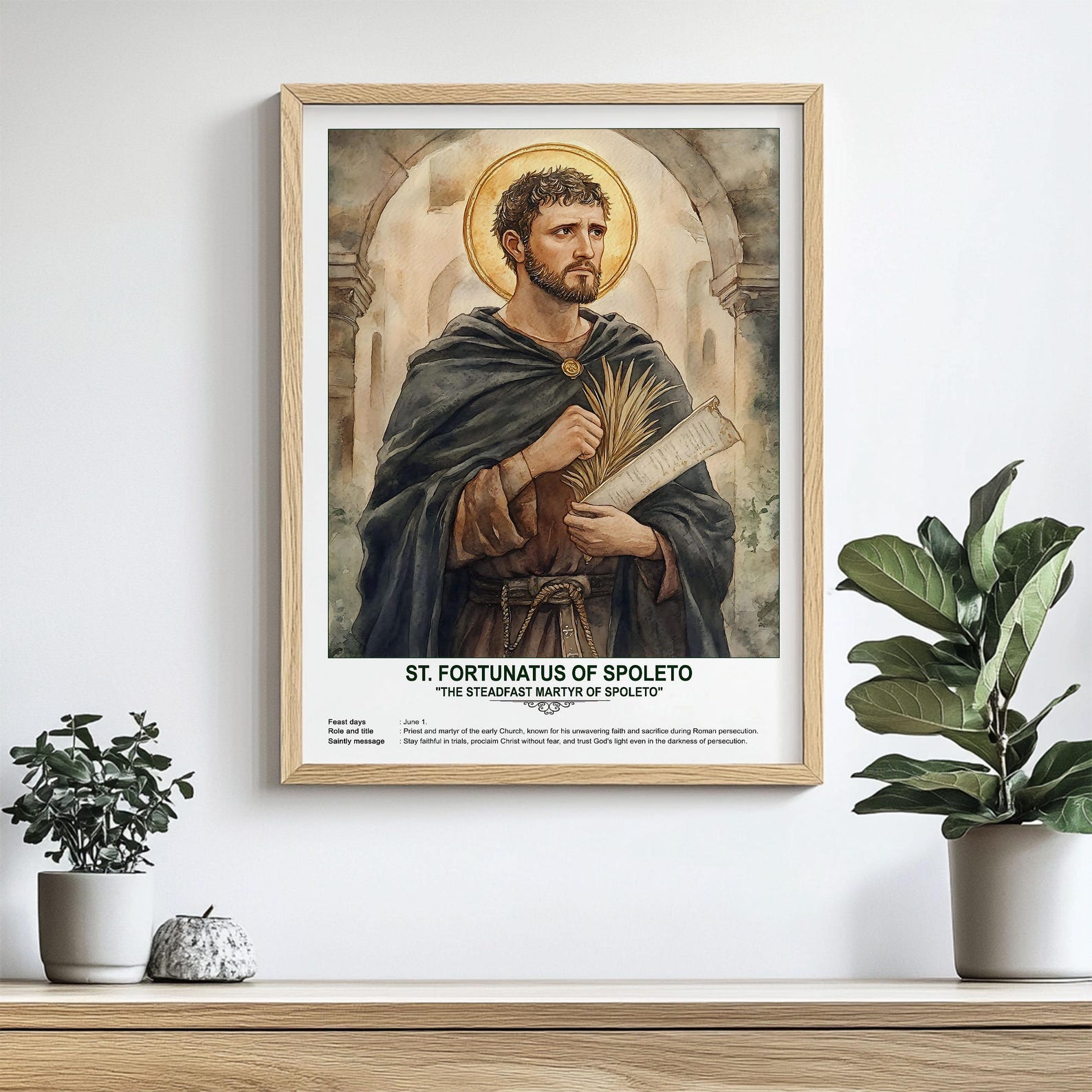 St. Fortunatus of Spoleto, Sacred Art, Religious Wall Art for Families ...