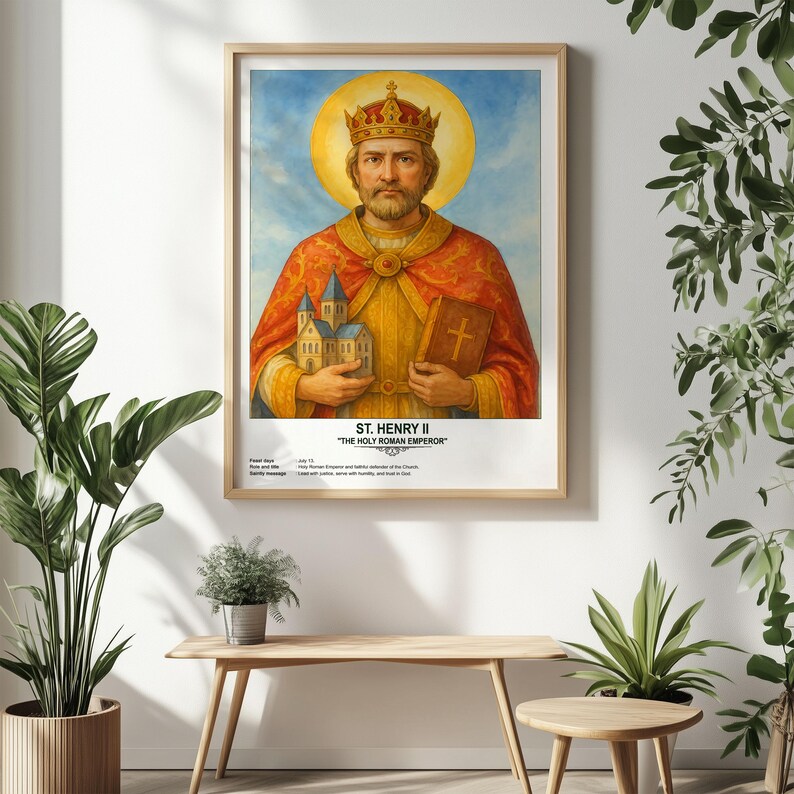 St. Henry II, Sacred Art, Religious Wall Art for Families, Patron Saint ...