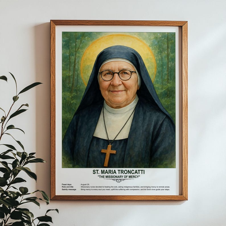 St. Maria Troncatti, Sacred Art, Religious Wall Art for Families ...