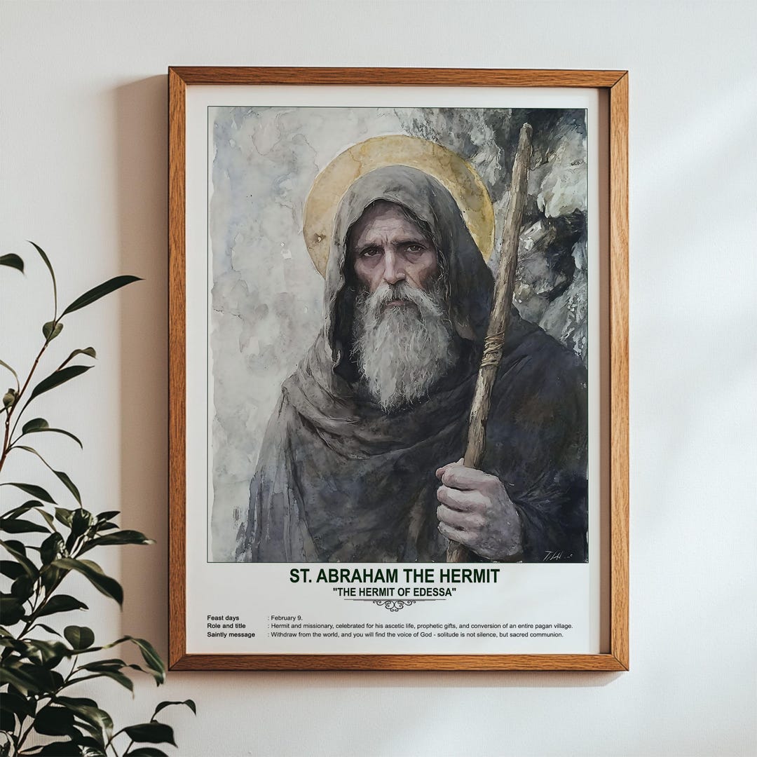 St. Abraham the Hermit, Sacred Art, Religious Wall Art for Families ...