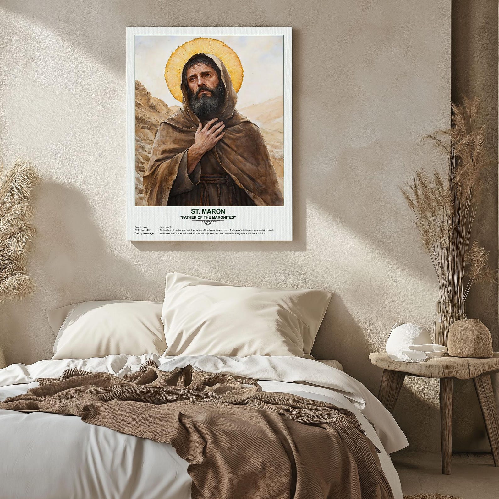 St. Maron, Sacred Art, Religious Wall Art for Families, Patron Saint ...