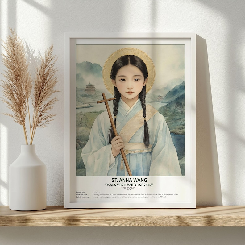 St. Anna Wang, Sacred Art, Religious Wall Art for Families, Patron ...