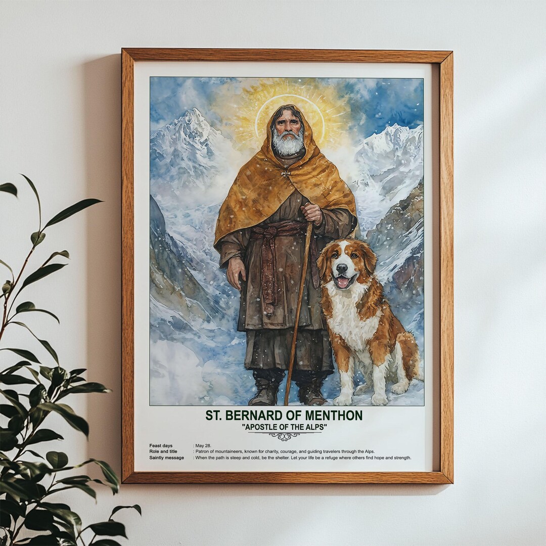 St. Bernard of Menthon, Sacred Art, Religious Wall Art for Families ...