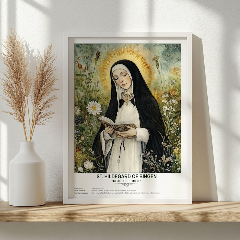 St. Hildegard of Bingen, Sacred Art, Religious Wall Art for Families ...