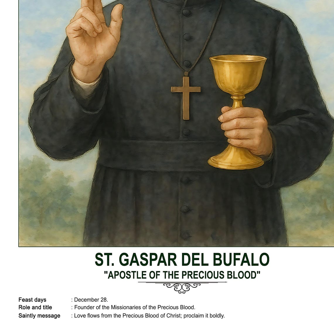 St. Gaspar Del Bufalo, Sacred Art, Religious Wall Art for Families ...