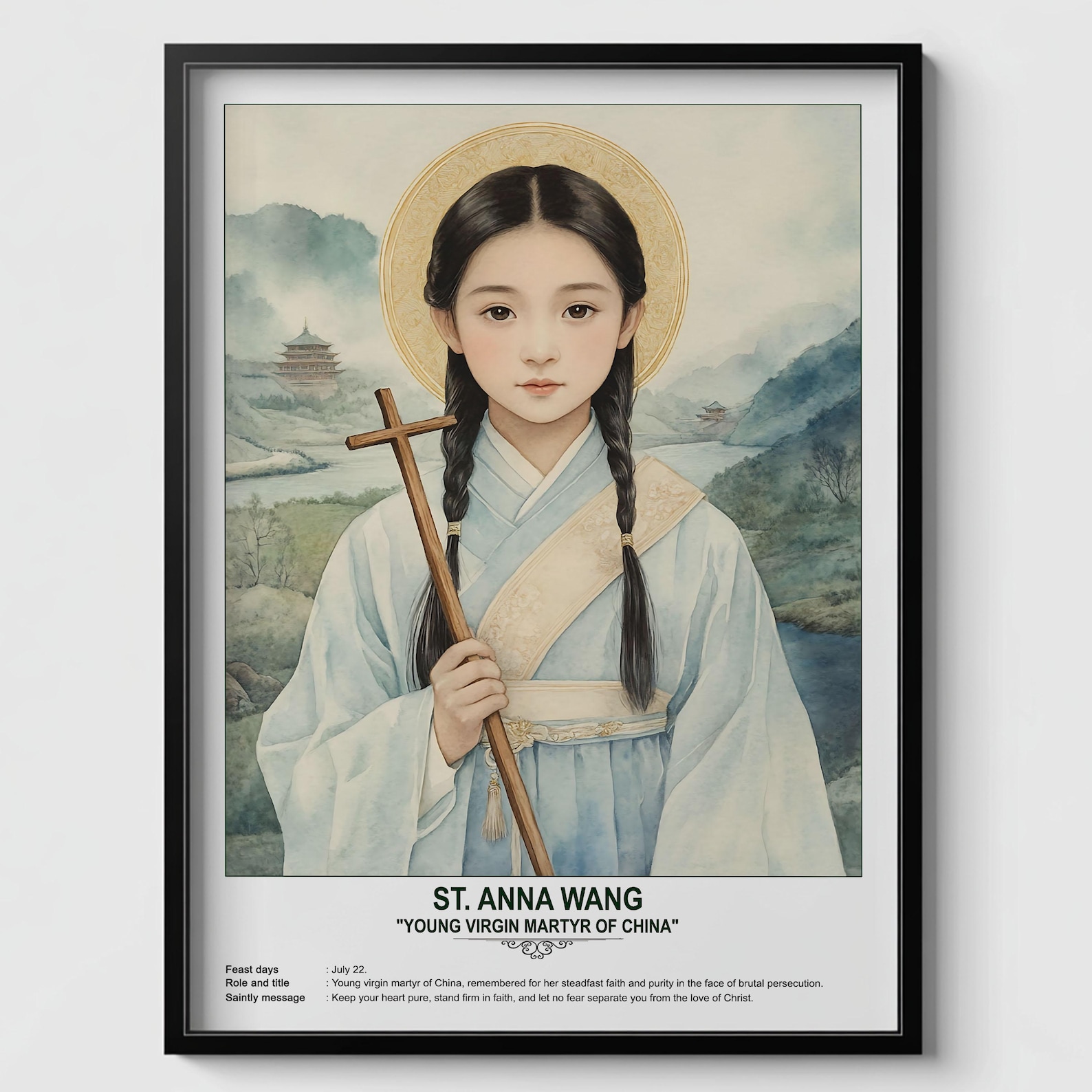 St. Anna Wang, Sacred Art, Religious Wall Art for Families, Patron ...