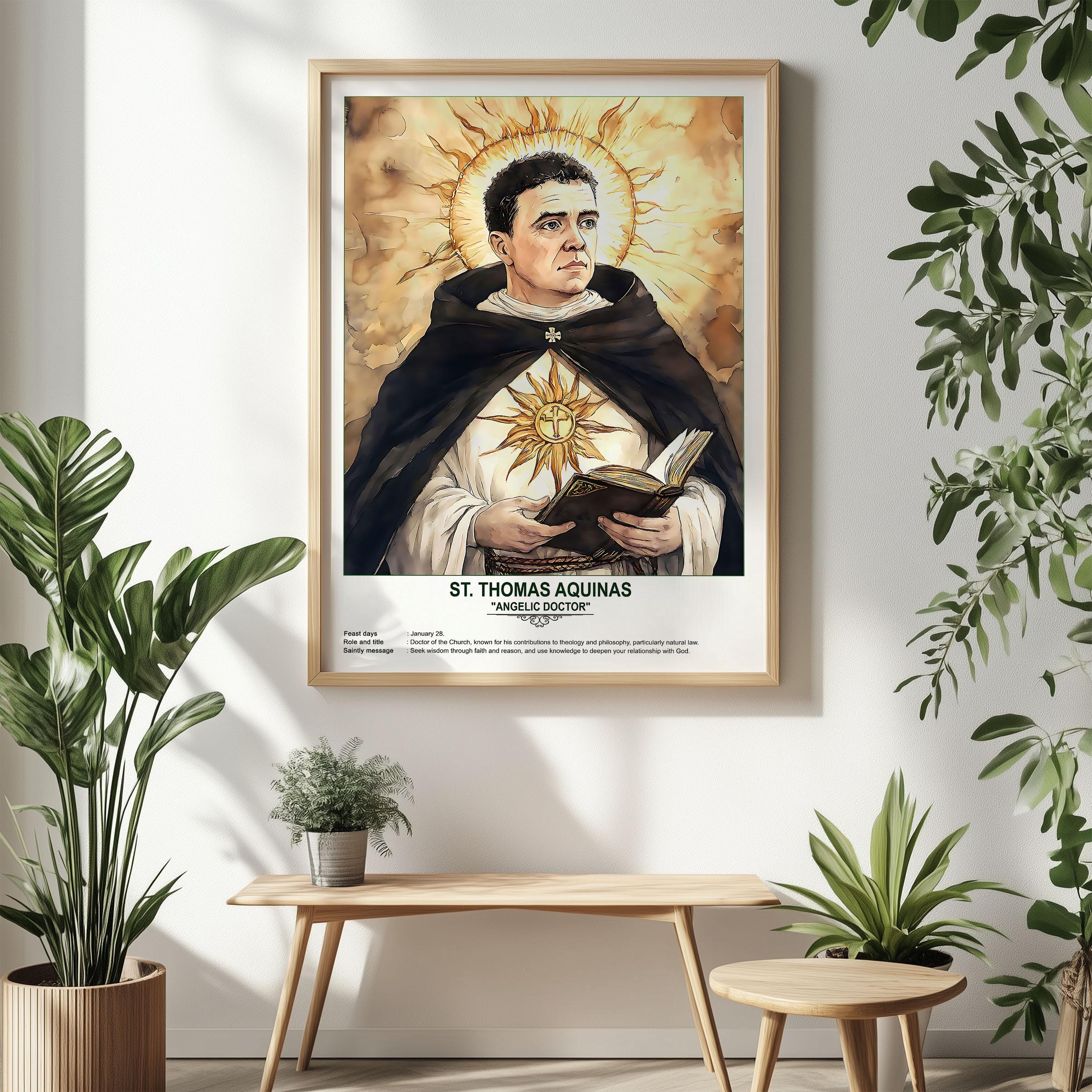St. Thomas Aquinas, Sacred Art, Religious Wall Art for Families, Patron ...
