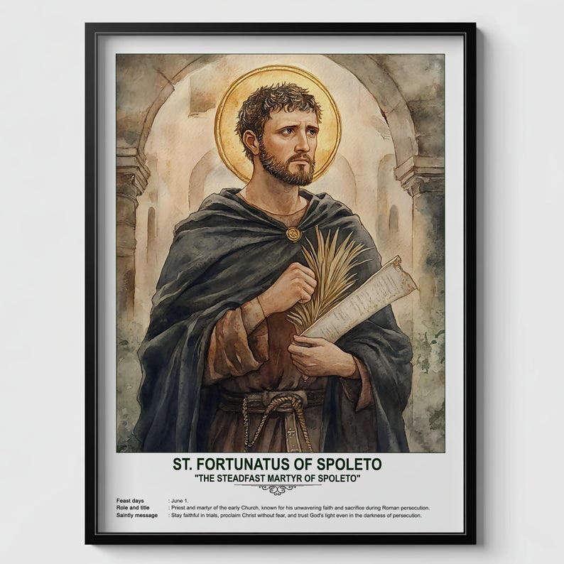St. Fortunatus of Spoleto, Sacred Art, Religious Wall Art for Families ...