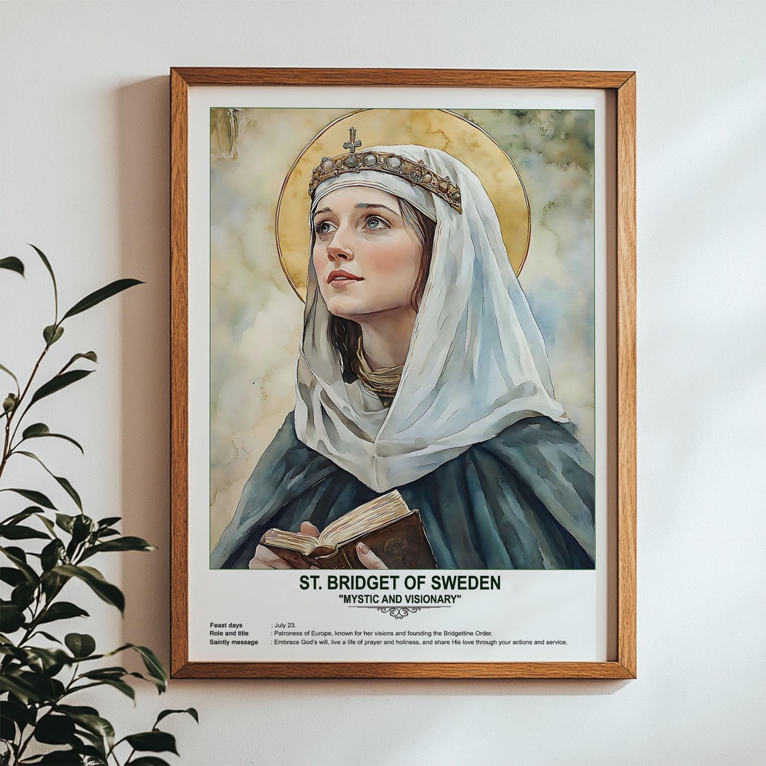 St. Bridget of Sweden, Sacred Art, Religious Wall Art for Families ...