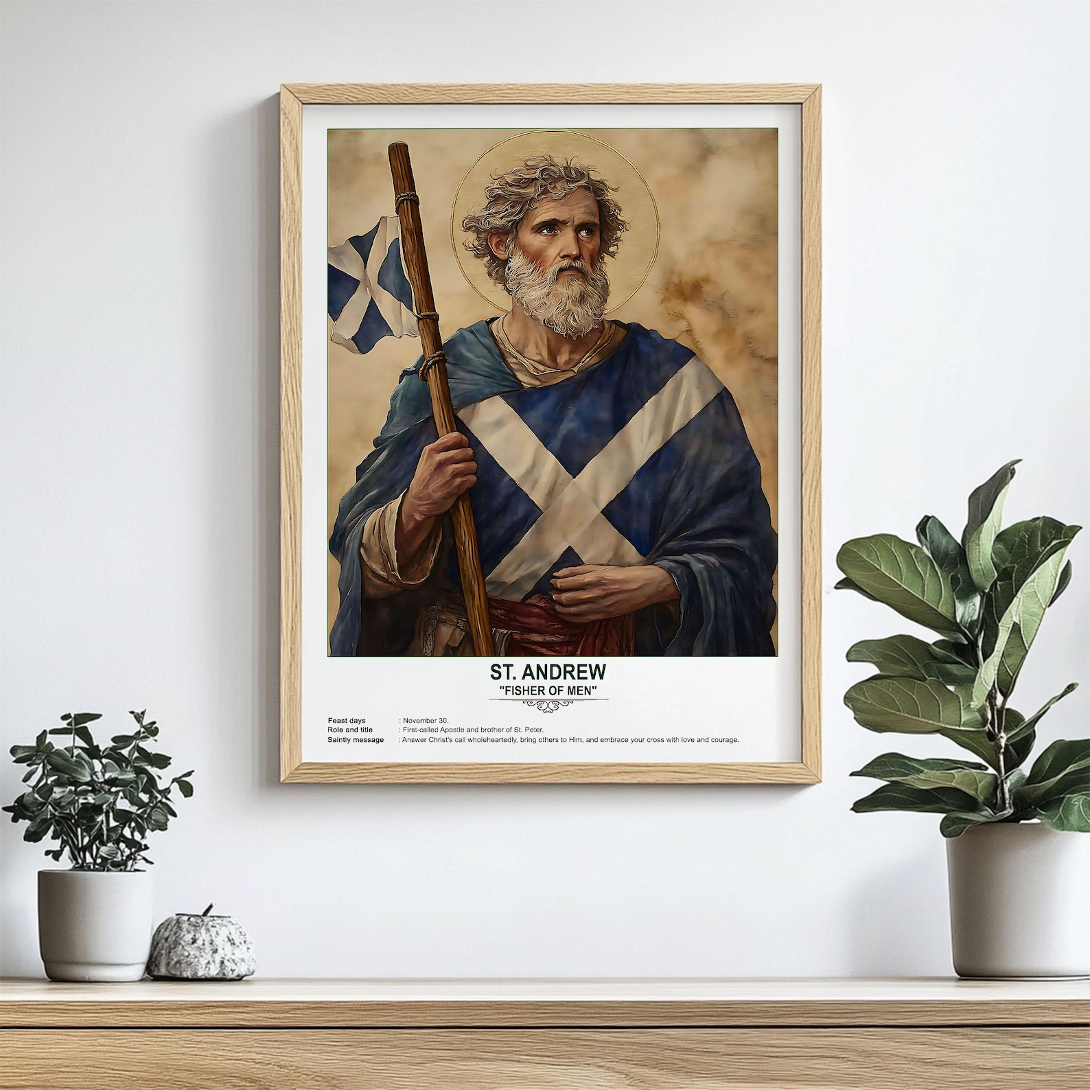 St. Andrew, Sacred Art, Religious Wall Art for Families, Patron Saint ...