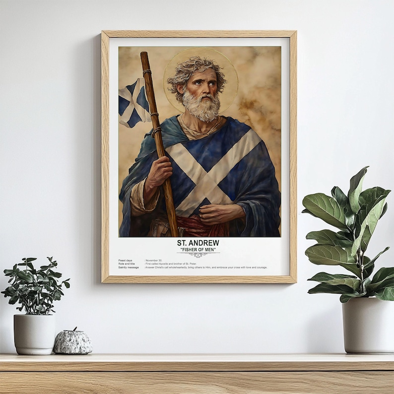 St. Andrew, Sacred Art, Religious Wall Art for Families, Patron Saint ...