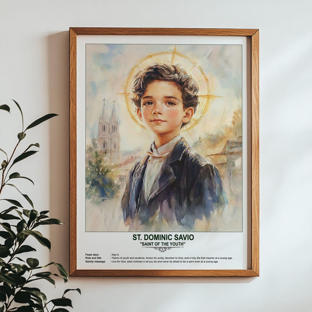 St. Dominic Savio, Sacred Art, Religious Wall Art for Families, Patron ...