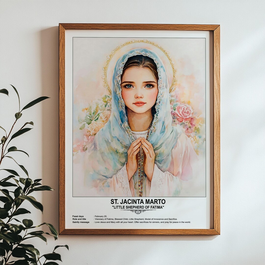 St. Jacinta Marto, Sacred Art, Religious Wall Art for Families, Patron ...