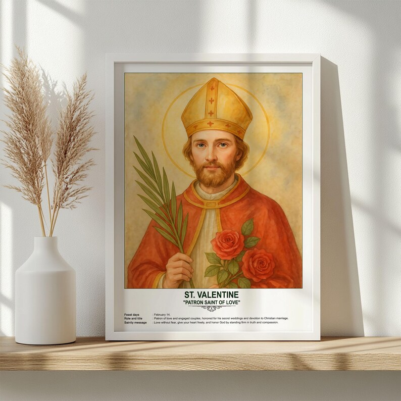 St. Valentine, Sacred Art, Religious Wall Art for Families, Patron ...