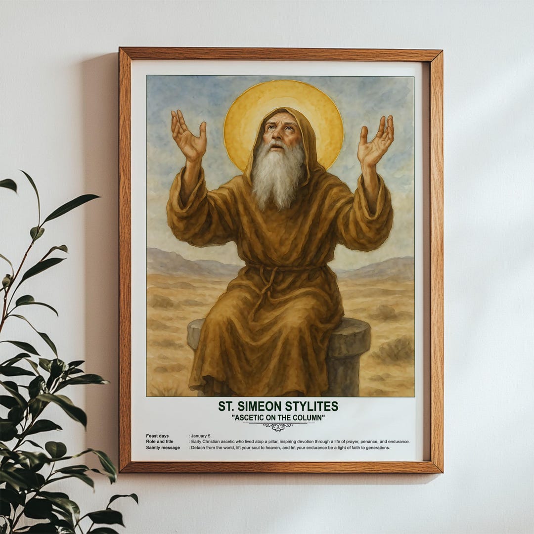 St. Simeon Stylites, Sacred Art, Religious Wall Art for Families ...