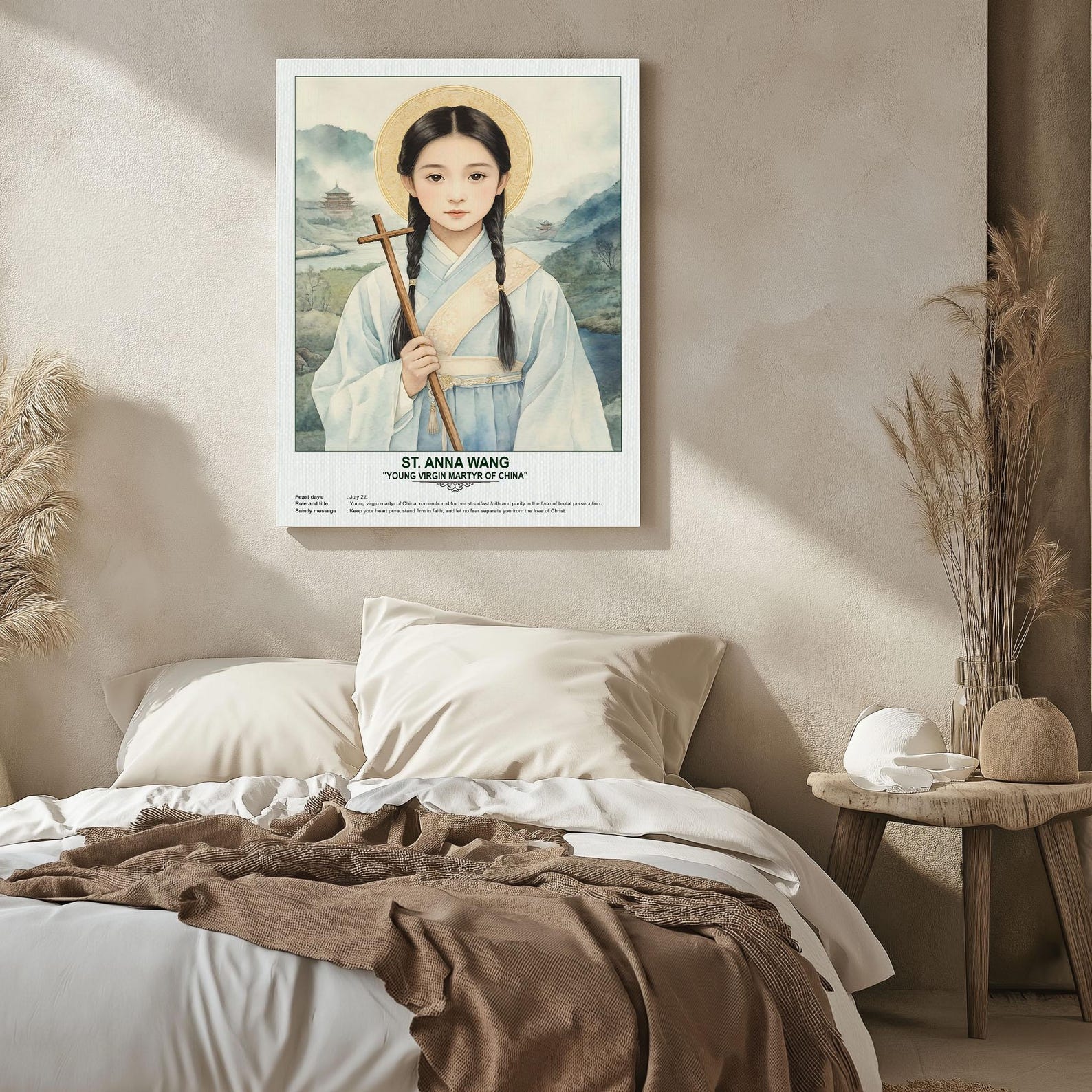 St. Anna Wang, Sacred Art, Religious Wall Art for Families, Patron ...