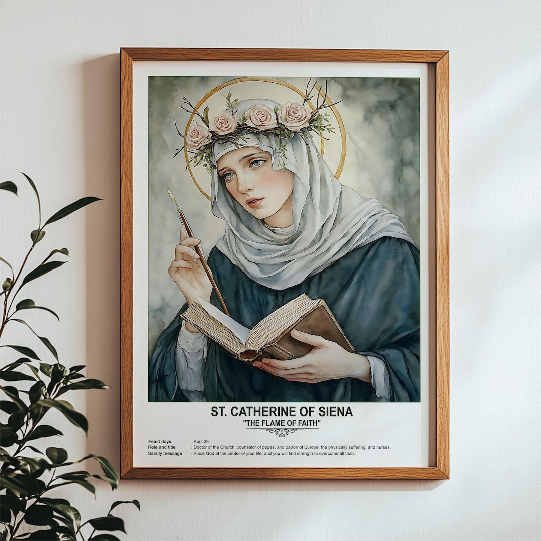 St. Catherine of Siena, Sacred Art, Religious Wall Art for Families ...