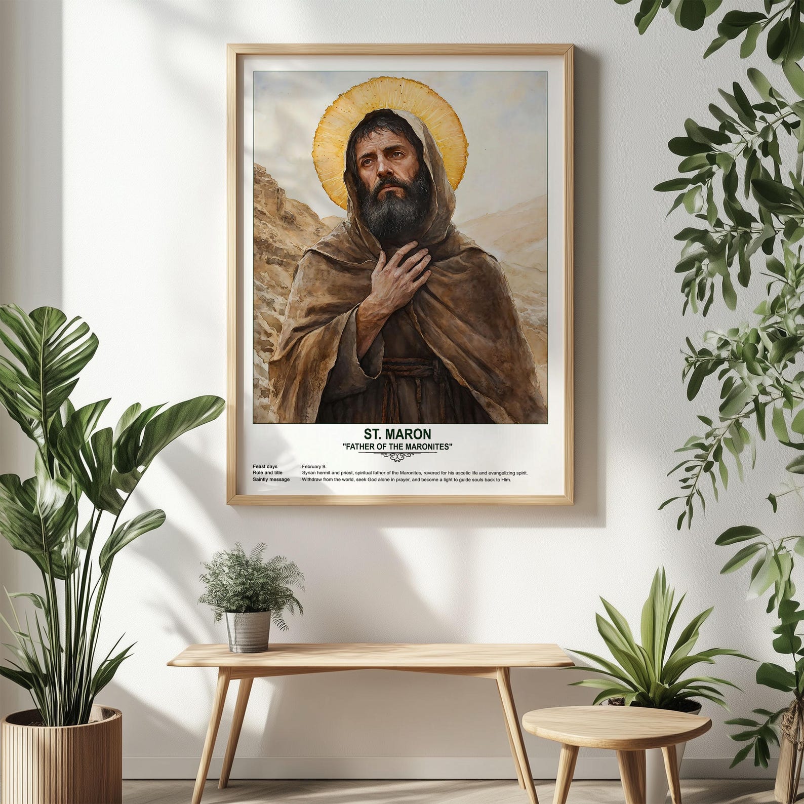 St. Maron, Sacred Art, Religious Wall Art for Families, Patron Saint ...