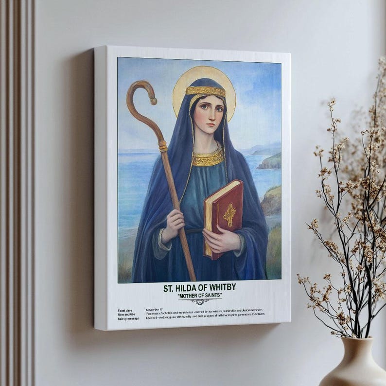 St. Hilda of Whitby, Sacred Art, Religious Wall Art for Families ...