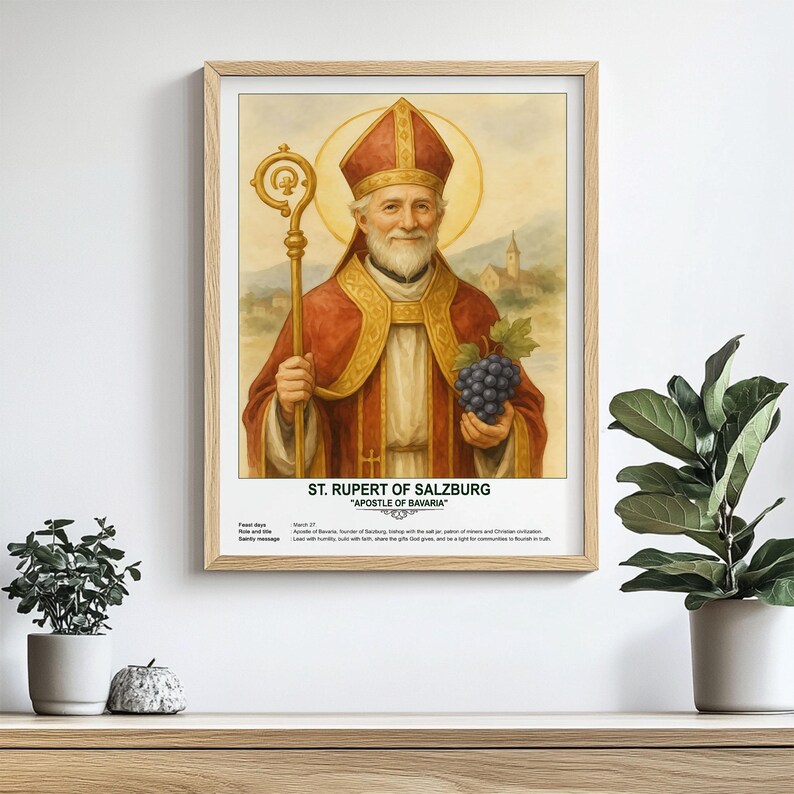 St. Rupert of Salzburg, Sacred Art, Religious Wall Art for Families ...