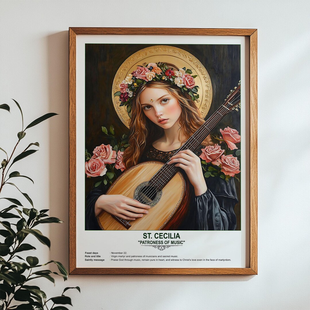 St. Cecilia, Sacred Art, Religious Wall Art for Families, Patron Saint ...