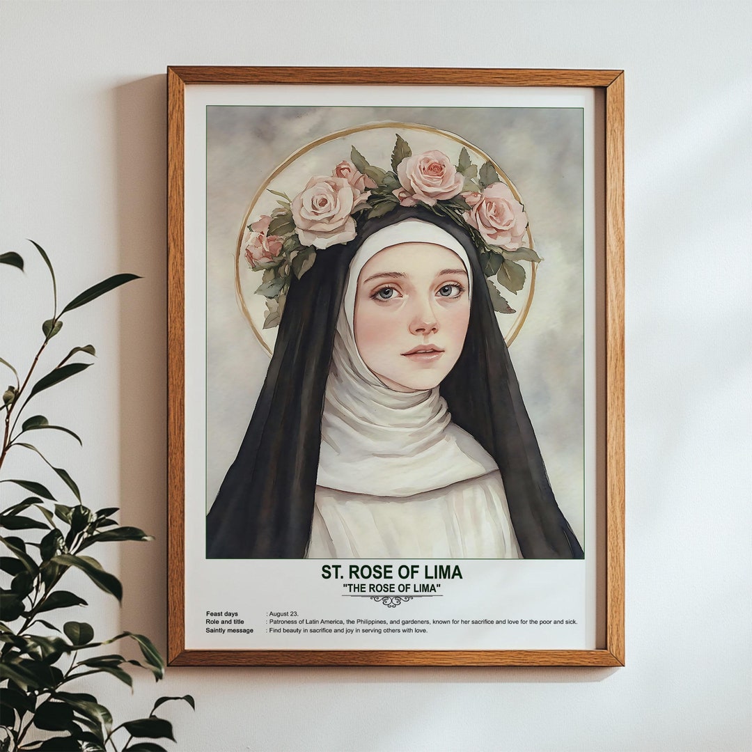 St. Rose of Lima, Sacred Art, Religious Wall Art for Families, Patron ...