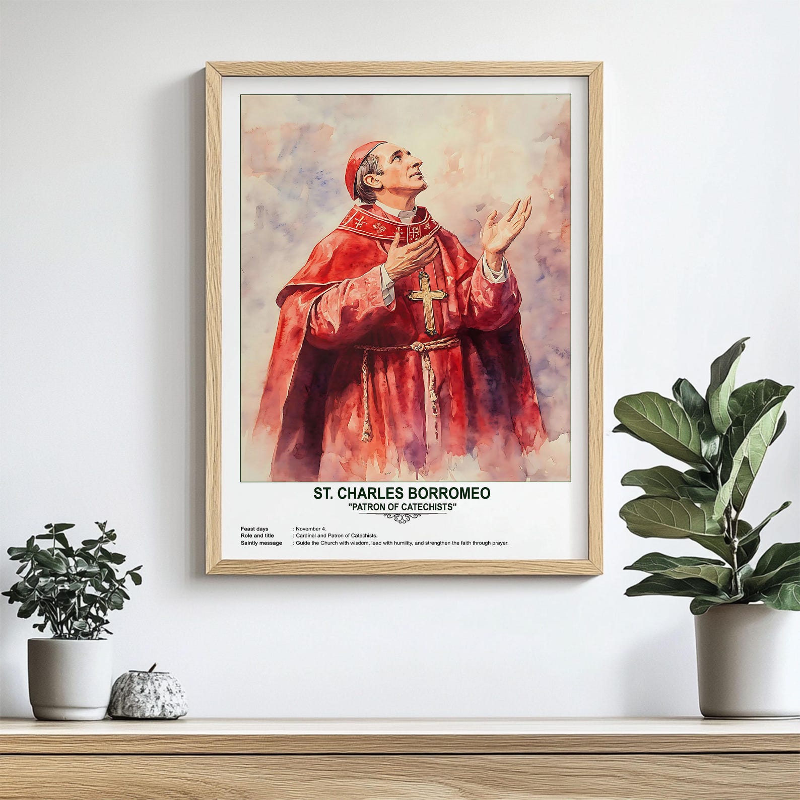 St. Charles Borromeo, Sacred Art, Religious Wall Art for Families ...
