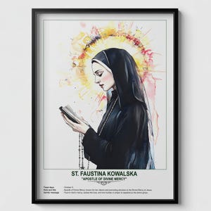 St. Faustina Kowalska, Sacred Art, Religious Wall Art for Families ...