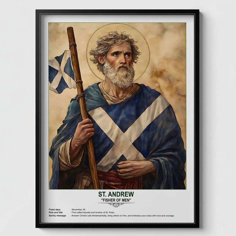 St. Andrew, Sacred Art, Religious Wall Art for Families, Patron Saint ...