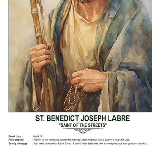 St. Benedict Joseph Labre, Sacred Art, Religious Wall Art for Families ...