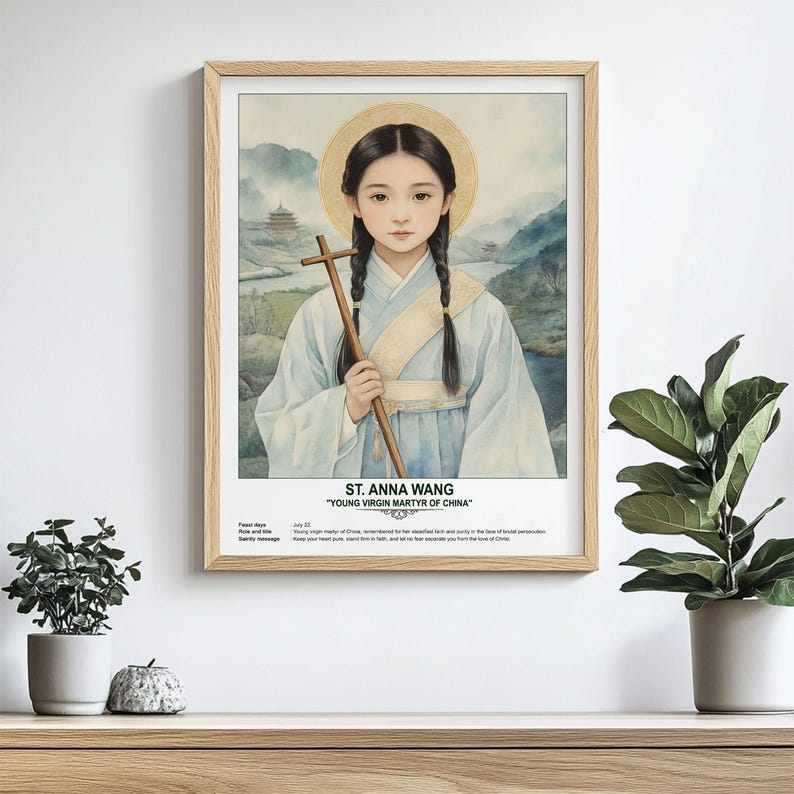 St. Anna Wang, Sacred Art, Religious Wall Art for Families, Patron ...