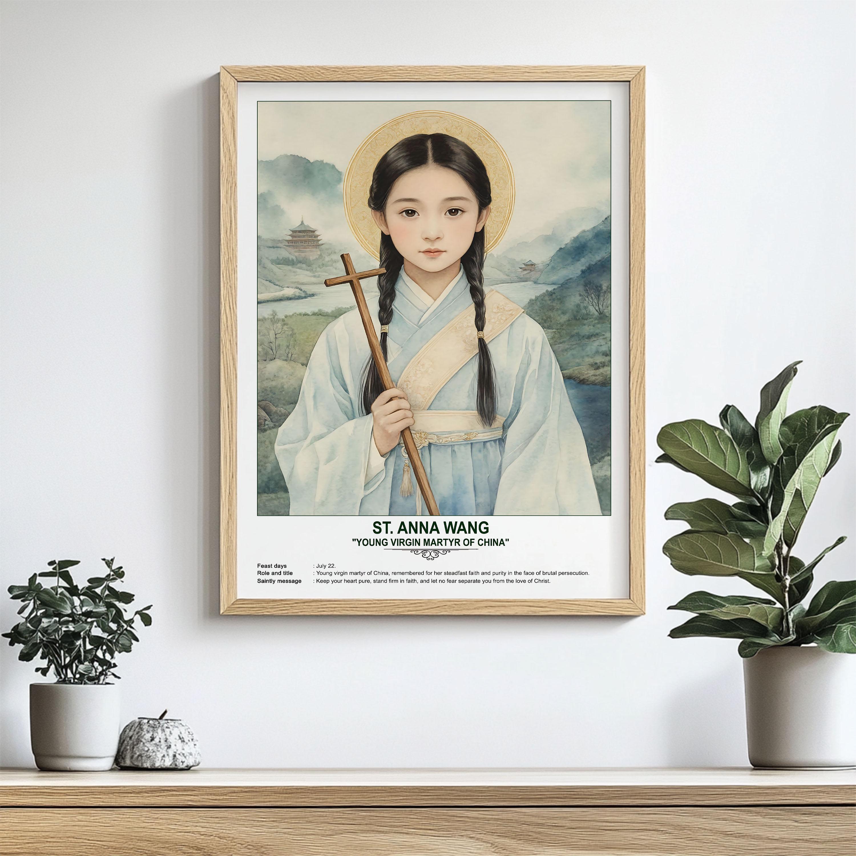 St. Anna Wang, Sacred Art, Religious Wall Art for Families, Patron ...