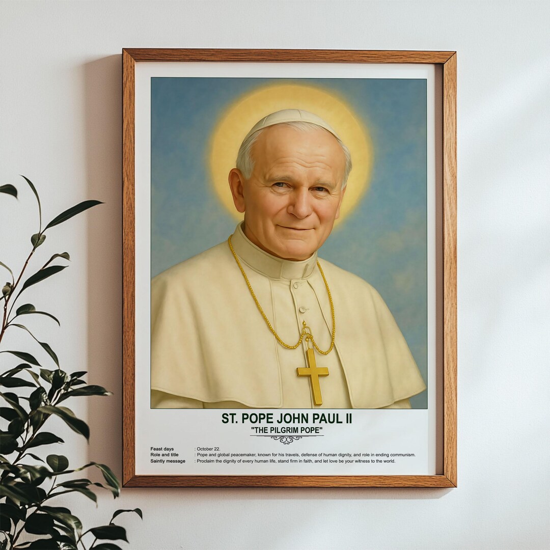 St. Pope John Paul II, Sacred Art, Religious Wall Art for Families ...