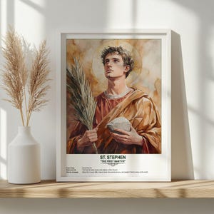 St. Stephen, Sacred Art, Religious Wall Art for Families, Patron Saint ...