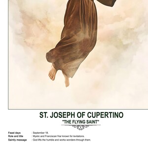 St. Joseph of Cupertino, Sacred Art, Religious Wall Art for Families ...