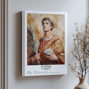 St. Stephen, Sacred Art, Religious Wall Art for Families, Patron Saint ...