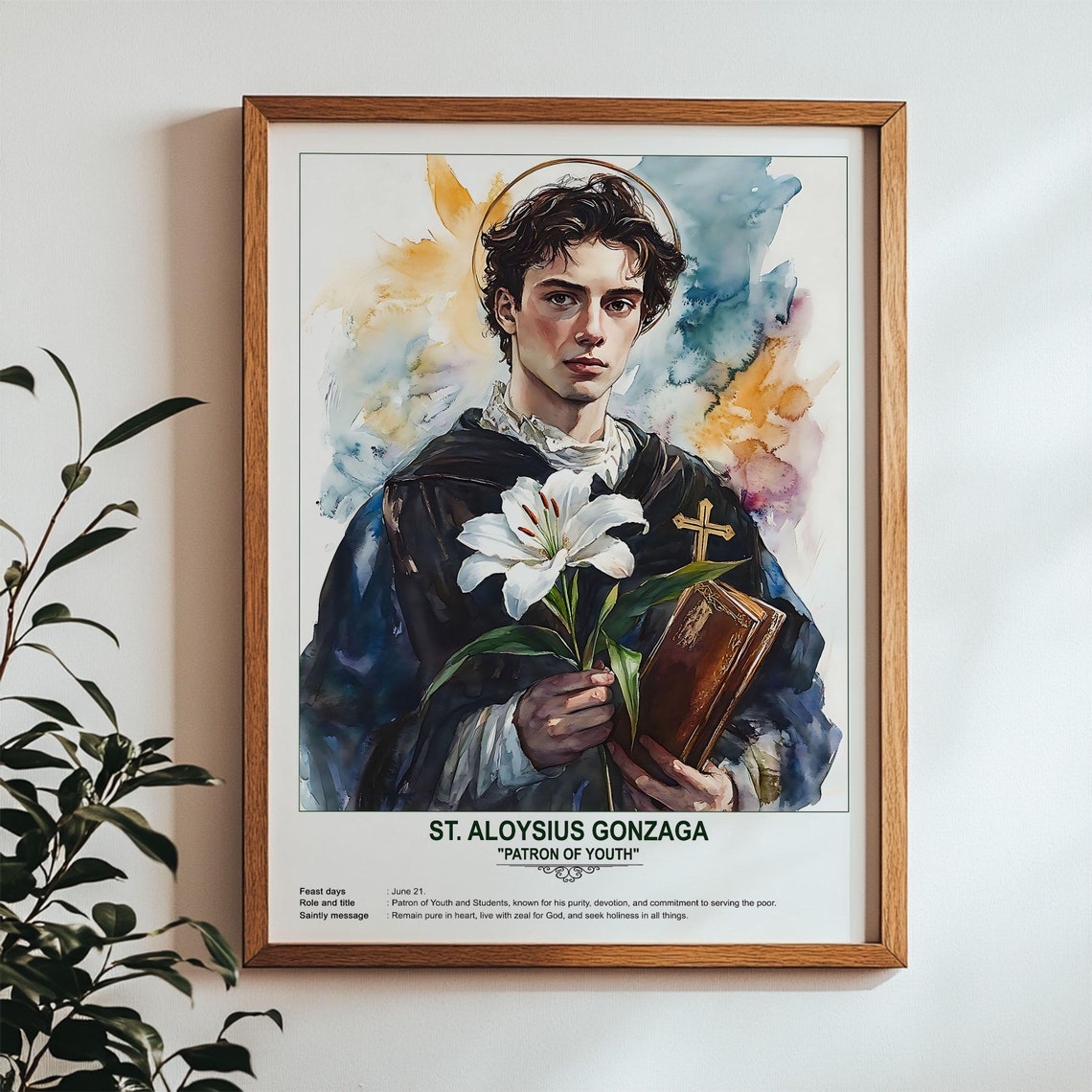 St. Aloysius Gonzaga, Sacred Art, Religious Wall Art for Families ...