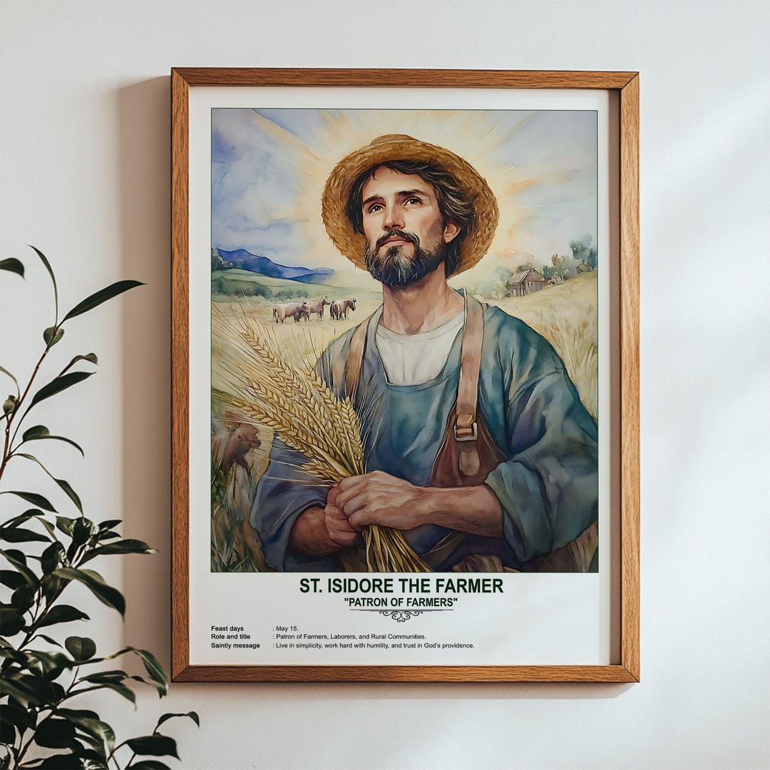 St. Isidore the Farmer, Sacred Art, Religious Wall Art for Families ...